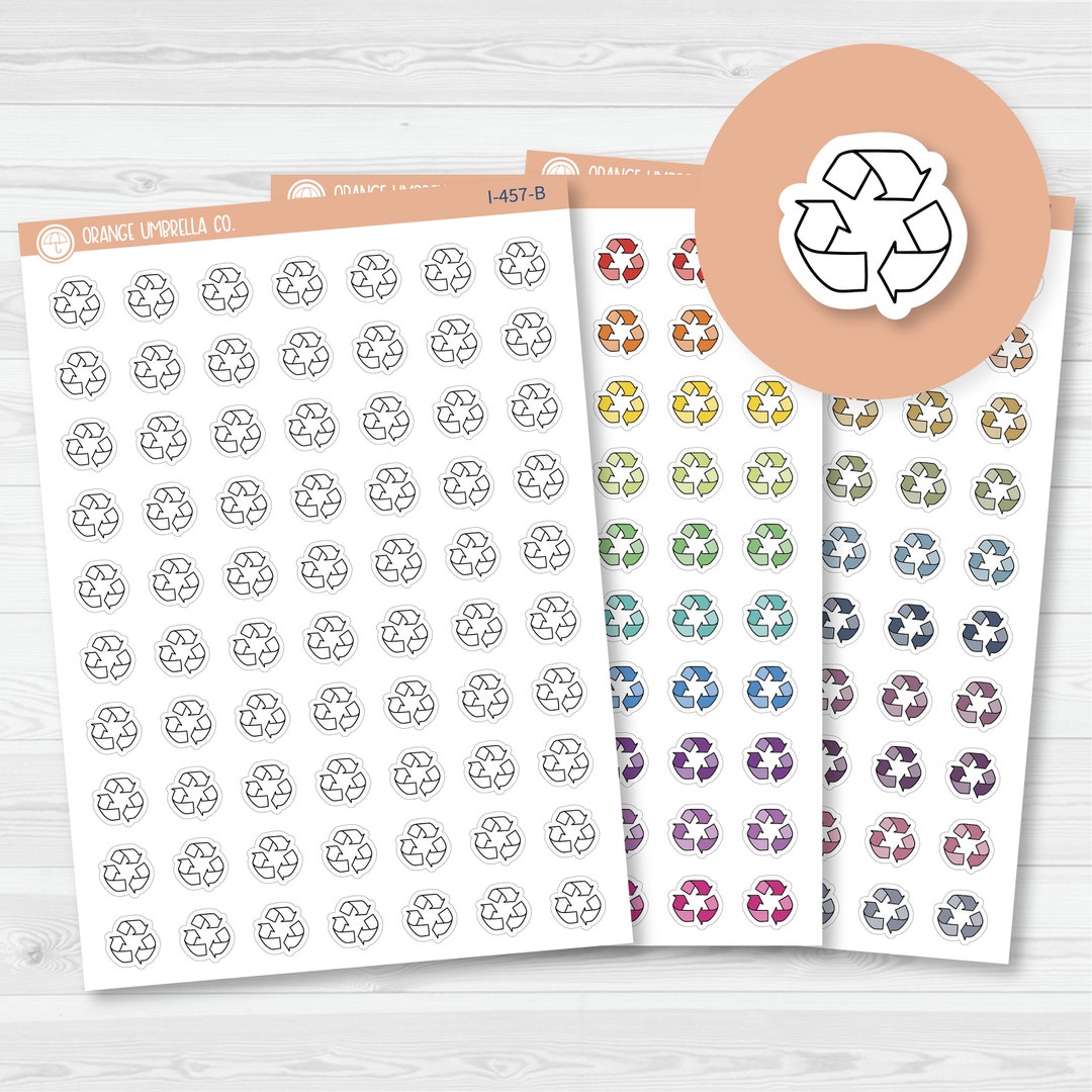 Recycling Icons | Hand Doodled Recycle Day Planner Stickers | I-457 - Etsy