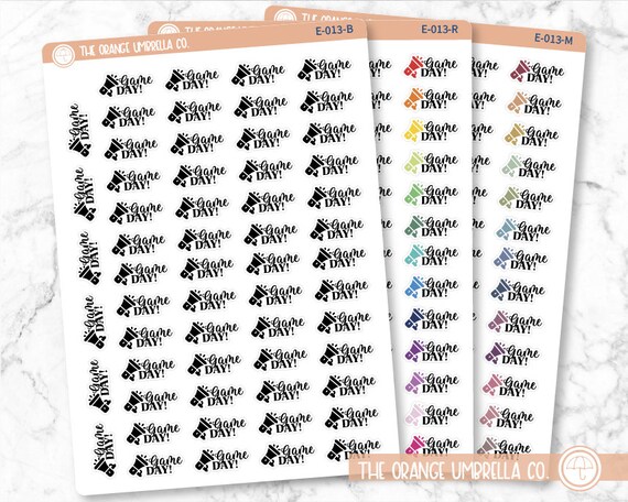 Game Day Cheer/cheerleading Icon Script Planner Stickers and - Etsy