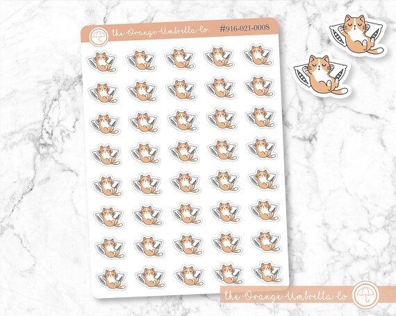 Spazz Cat Napping Planner Stickers Spazzy Cat Stickers OUC | Etsy