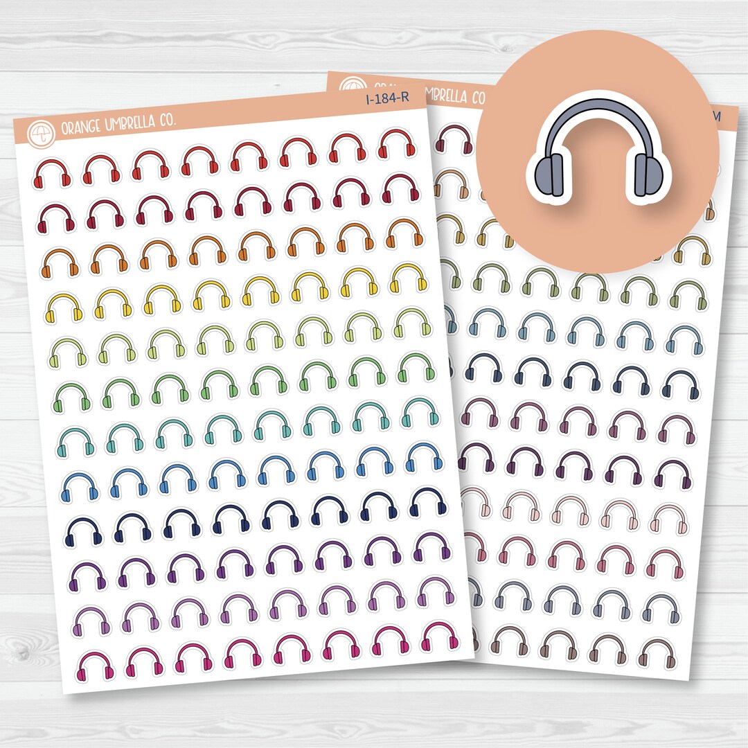 Headphones Icon Planner Stickers I-184 - Etsy UK