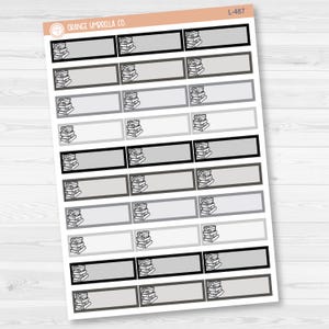Book Stack / Reading Tracker Color Label & Icon Planner Stickers | L ...