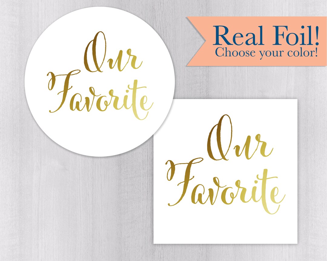 Our Favorite Foiled White Wedding Stickers, Favorites Wedding Favor ...