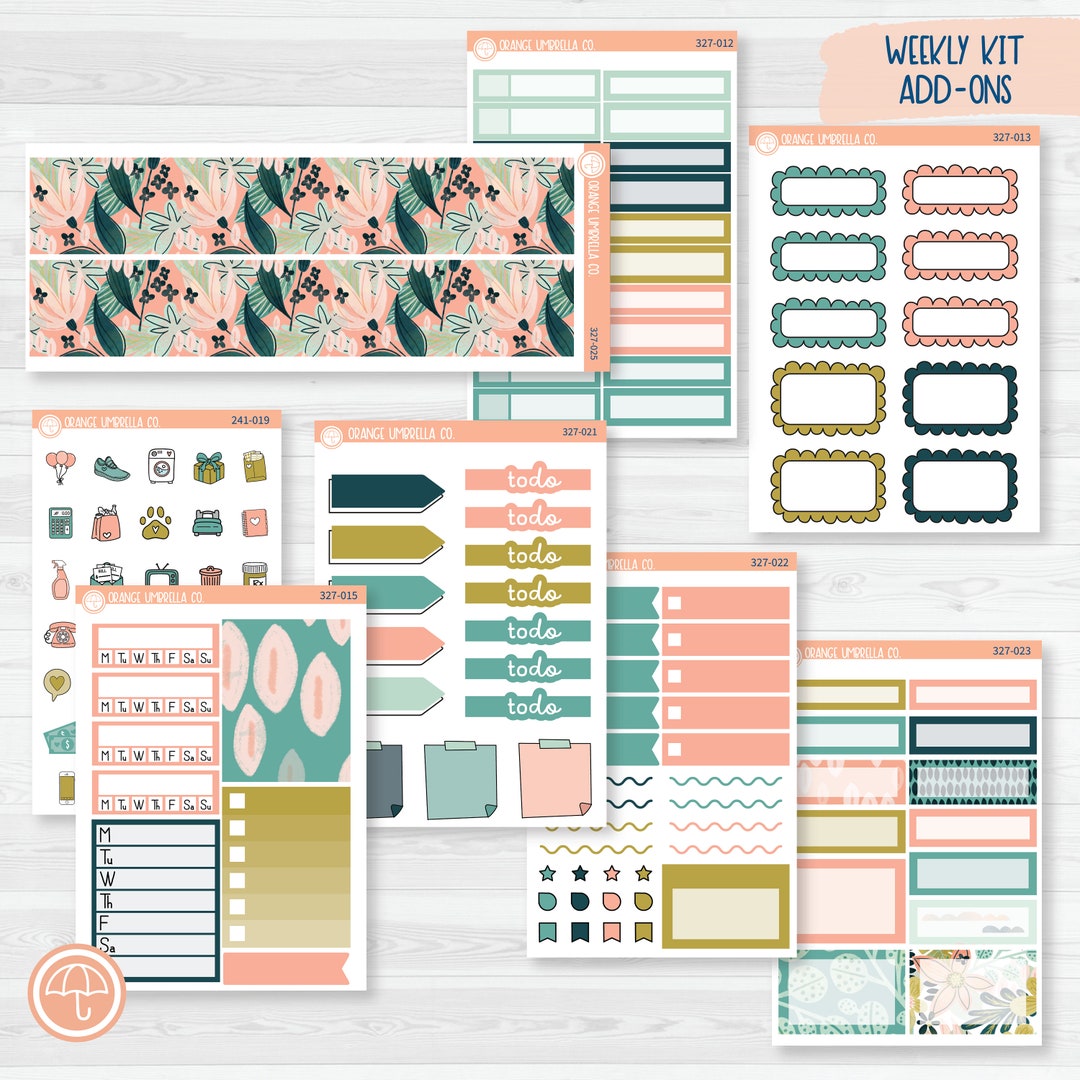 CLEARANCE | Tropical Floral Stickers | Summer Weekly Add-on Planner Kit ...