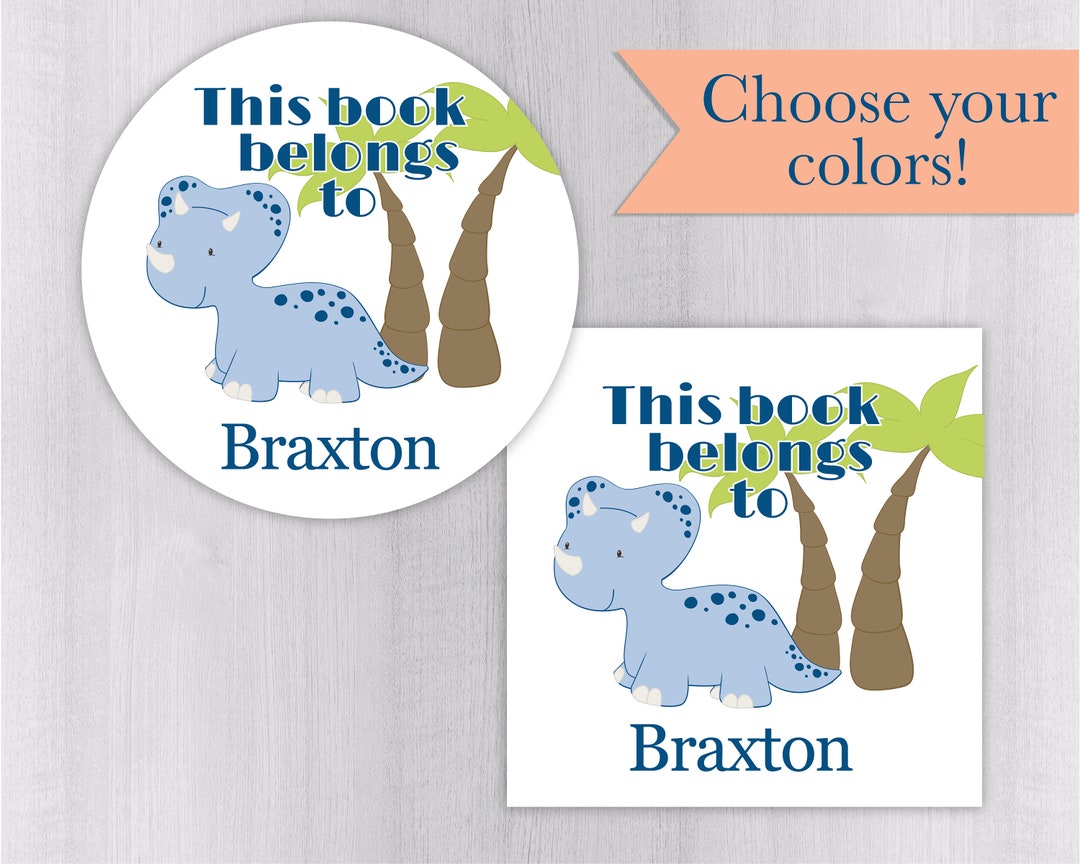 Dinosaur This Book Belongs to Stickers, From the Library of Stickers ...