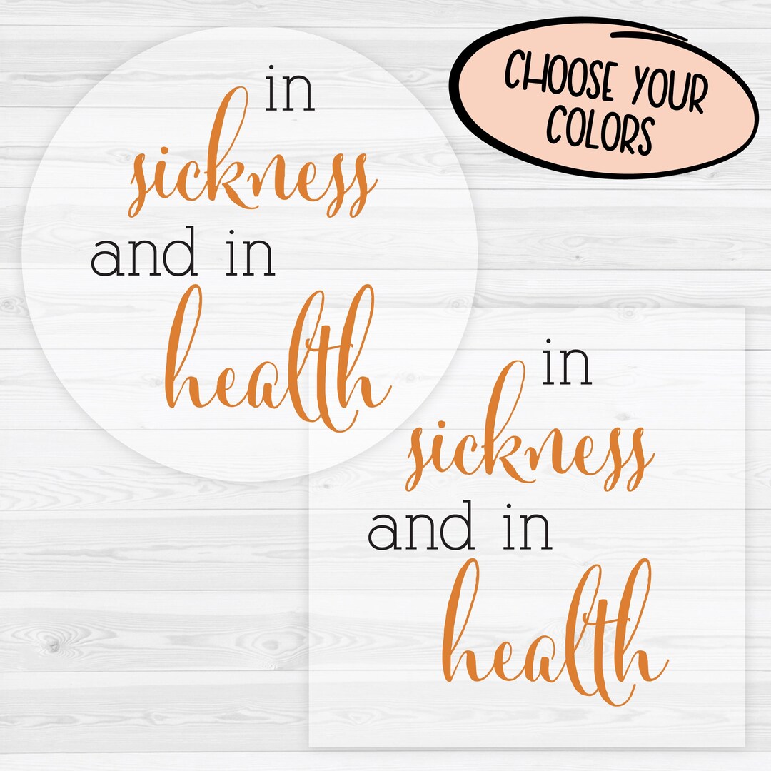 In Sickness and in Health Stickers | Wedding Favor Labels | Hangover ...