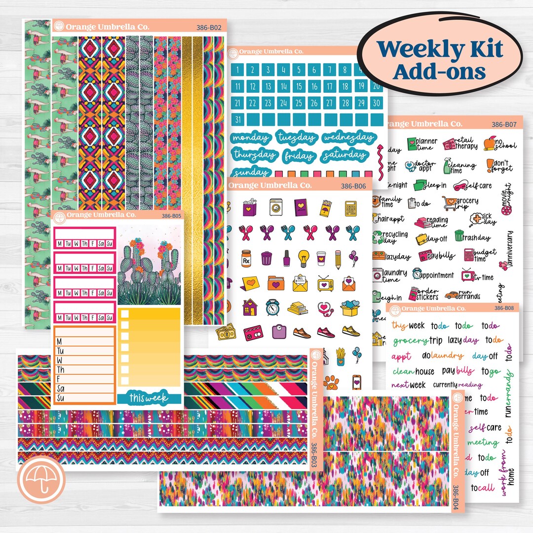 Cinco De Mayo Llama Kit | Weekly Add-on Planner Kit Stickers | Pinata ...