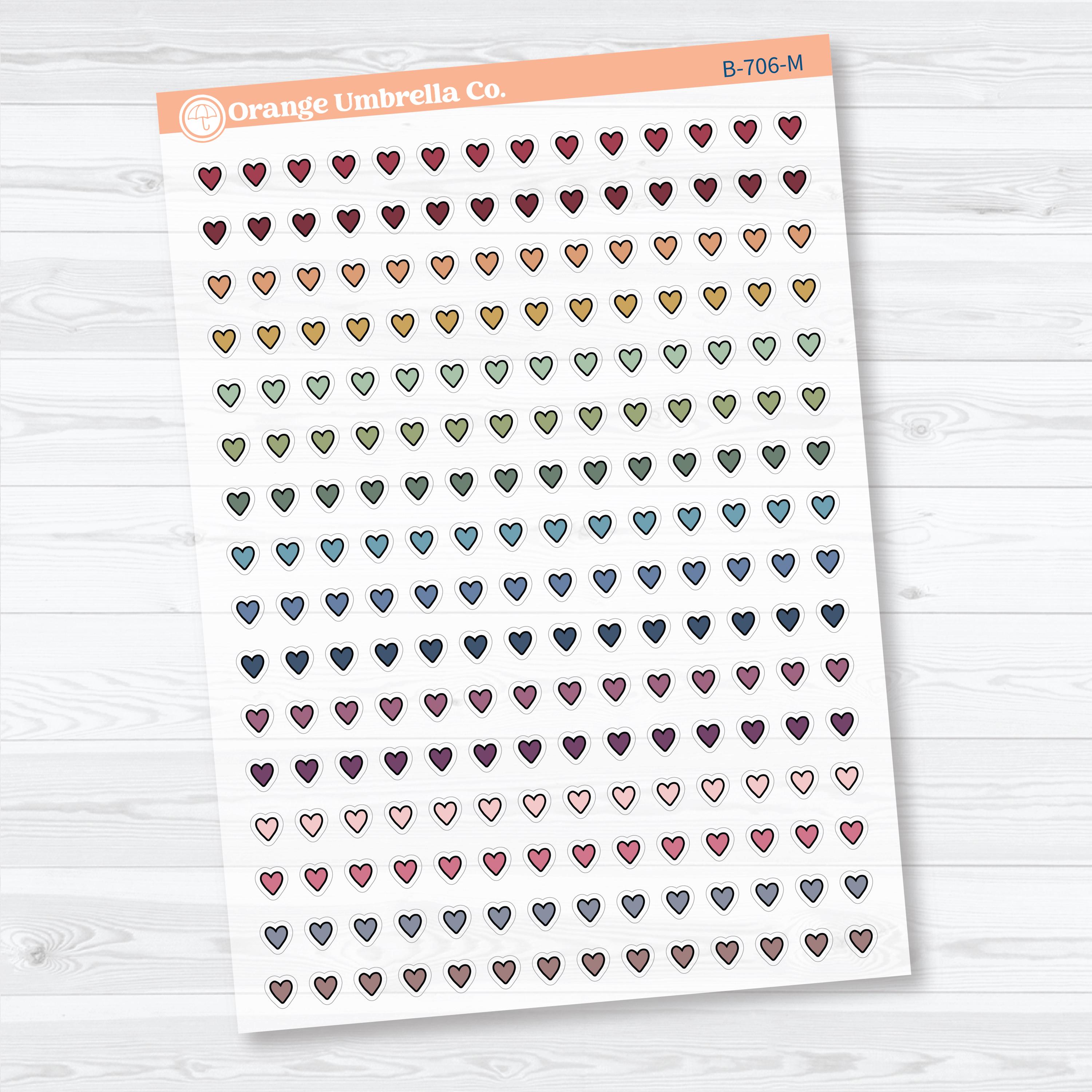 Tiny Micro Heart Clear Matte Planner Stickers | Functional & Decorative ...