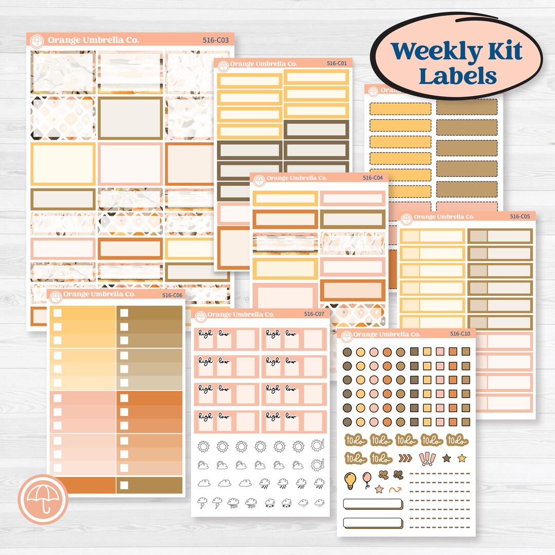 Spring Birds | Weekly Add-on Labels Planner Kit Stickers | Nectar | KIT ...