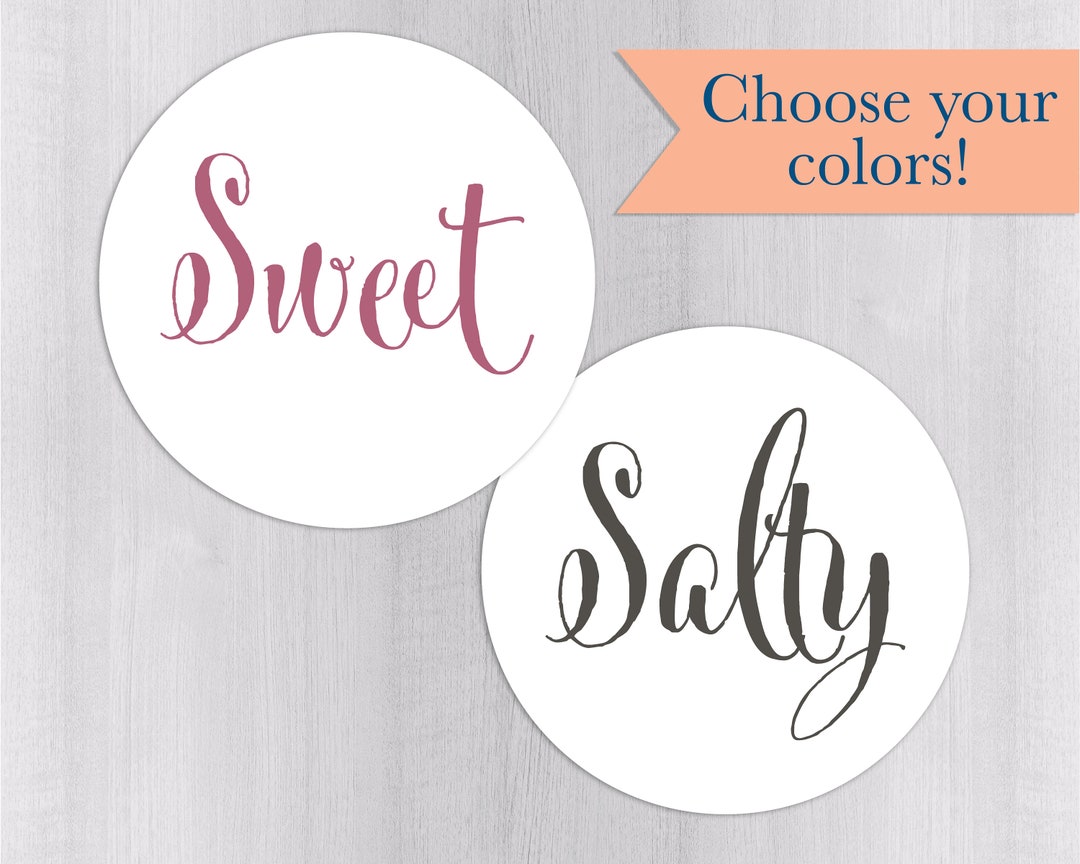 Sweet and Salty Stickers, Wedding Welcome Bag Sticker, His Favorite Her ...