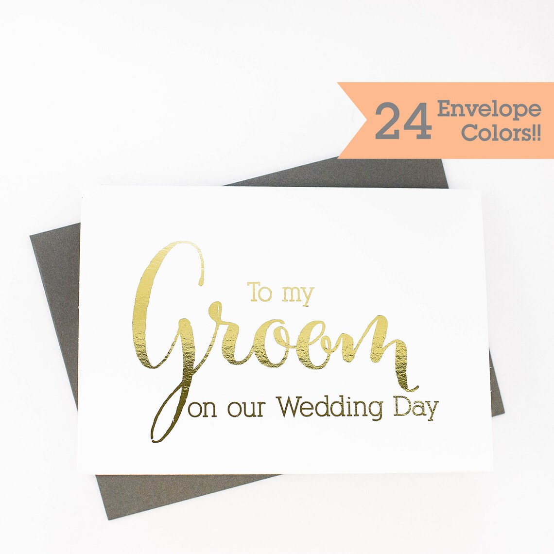 Gold Foiled Card to My Groom Card Silver Foiled Cards | Etsy