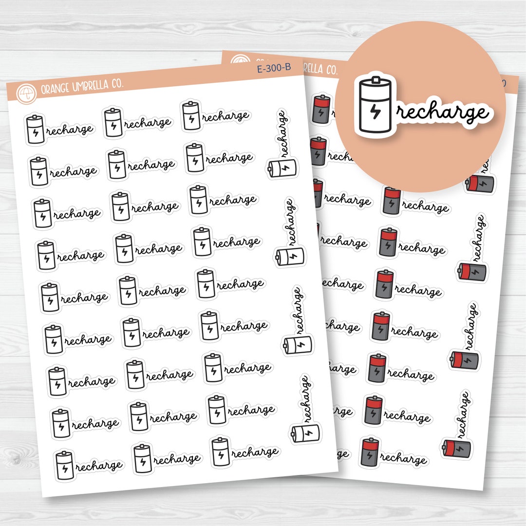 Recharge Planner Stickers | F16 | E-300 - Etsy