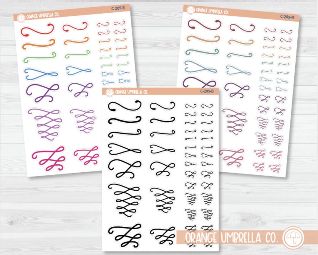 Flourish Deco Elements Planner Stickers C-209 - Etsy