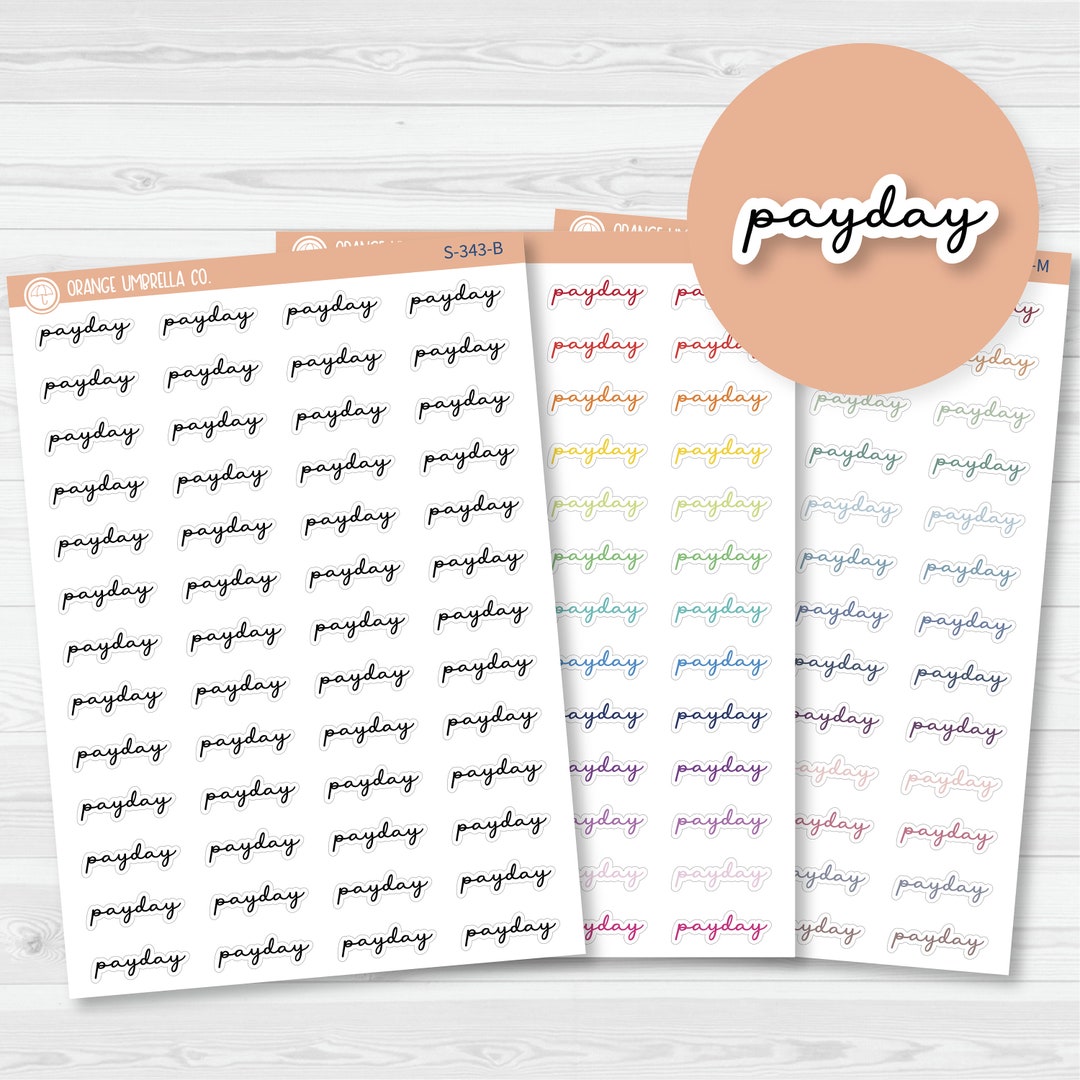 Payday Script Planner Stickers | F5 | S-343 - Etsy