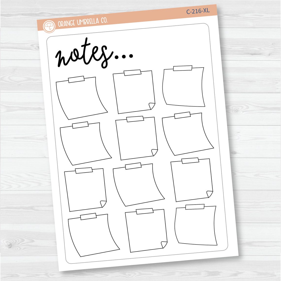 Notes Tracker Full Page Dashboard | A5 & 7x9 Size Deco Planner Stickers ...
