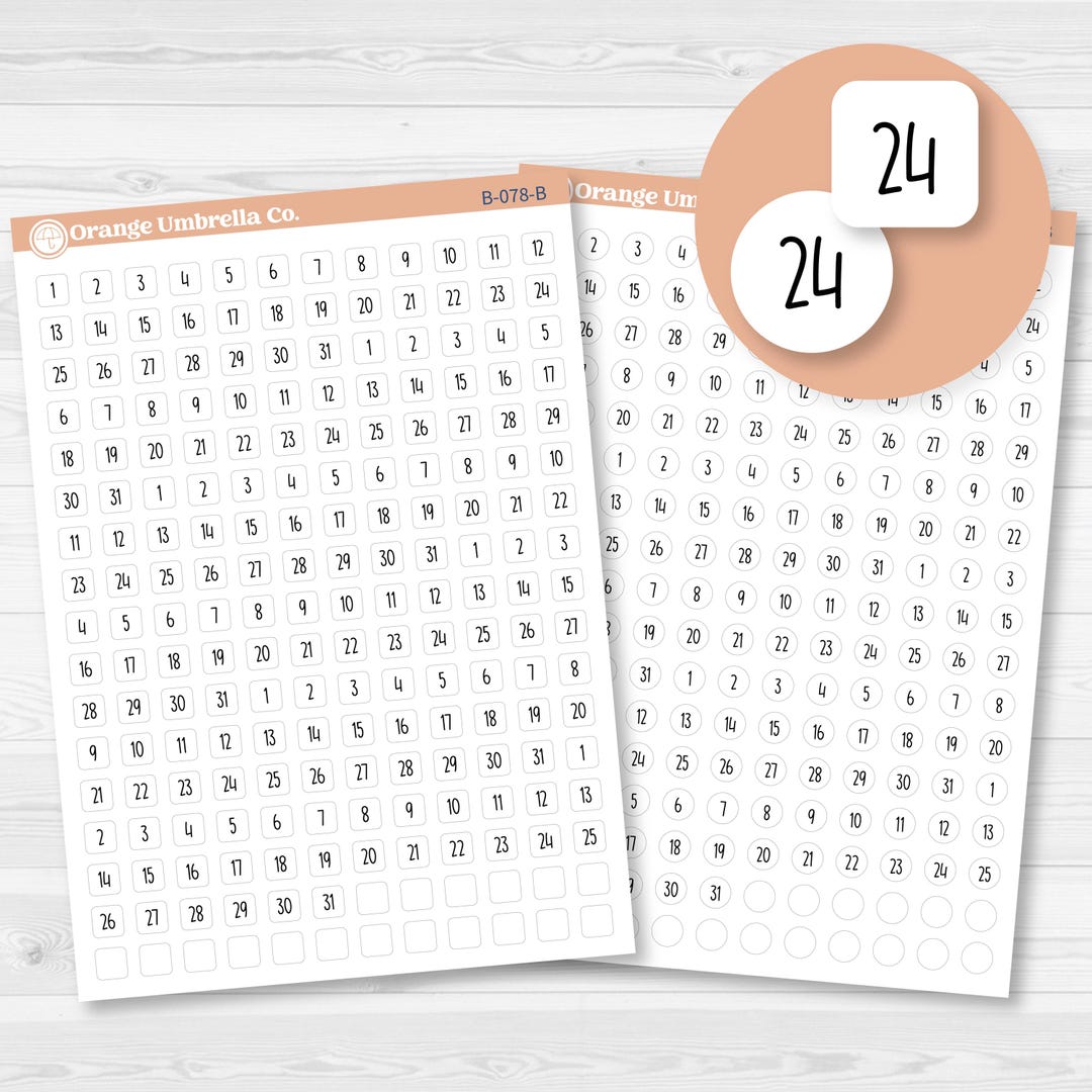 6 Months of Mini Date Dots Covers Planner Stickers | F17 Print | B-078 ...