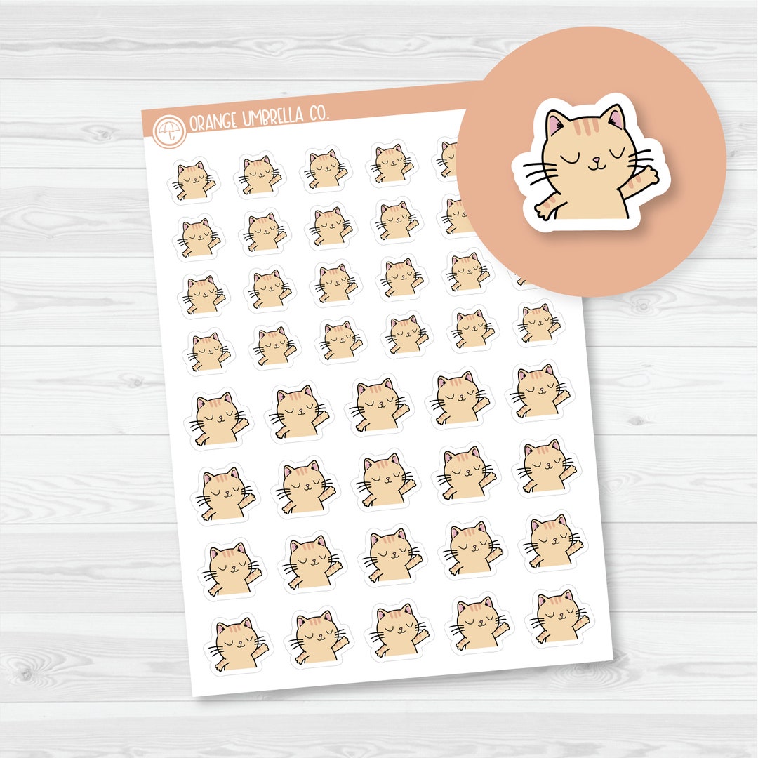 Tah Dah Cat Character Icons | Proud Spazz Planner Stickers | I-421 - Etsy