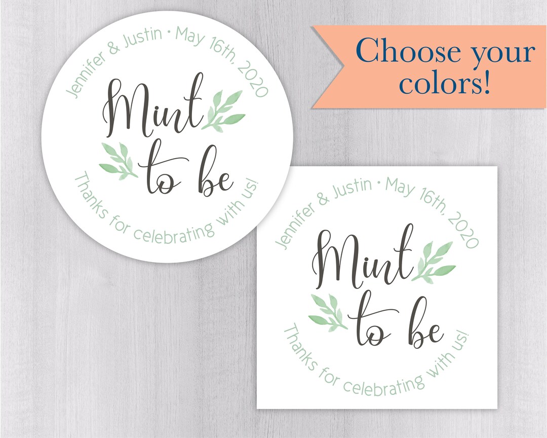 Mint to Be, Wedding Favor Sticker, Wedding Stickers, Wedding Labels 169 ...
