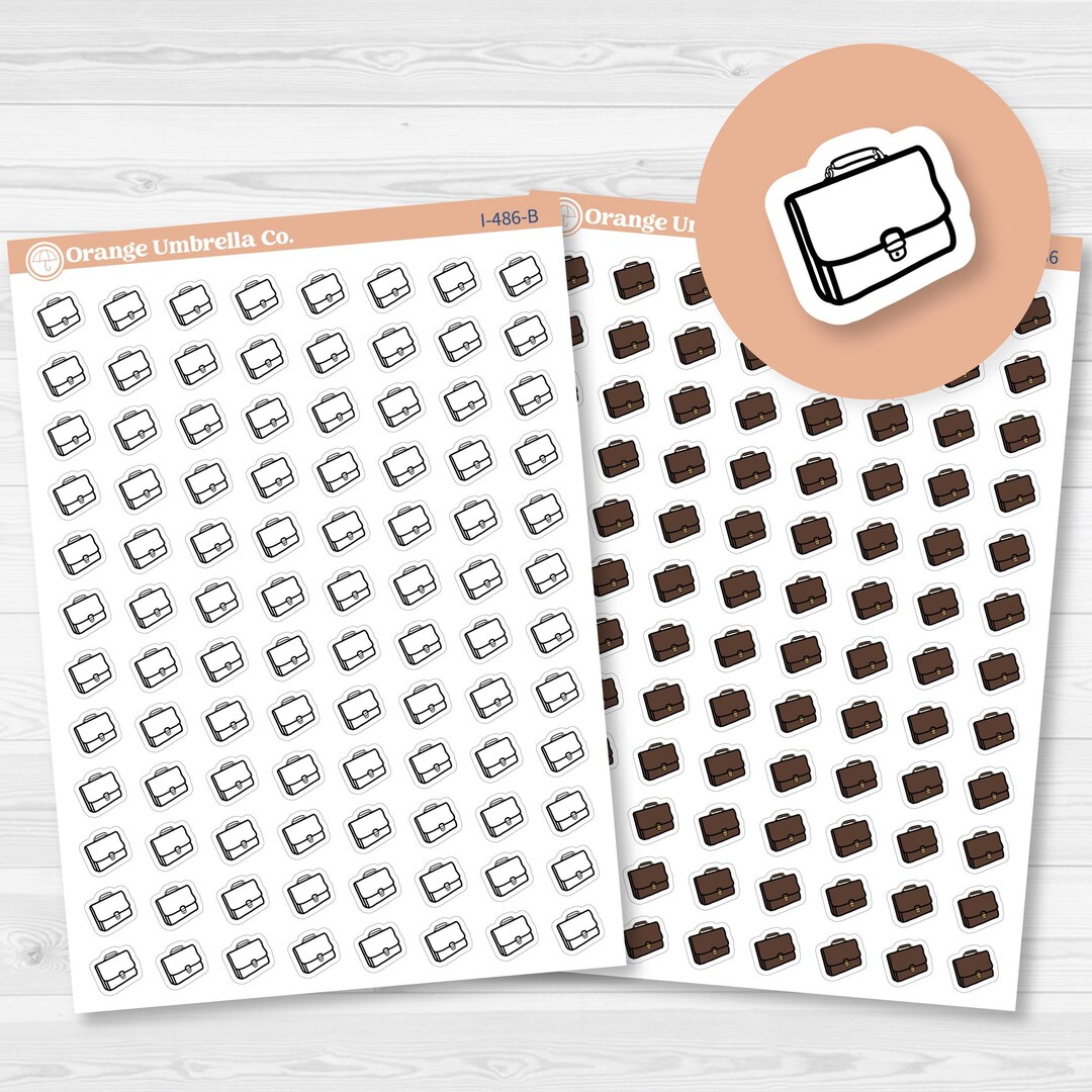 Hand Doodled Briefcase Meeting Work Icon Planner Stickers | I-486 - Etsy