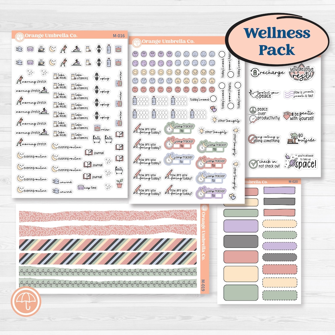 Wellness Pack / Rest and Recharge Bundle | Planner Stickers | M-016 – M ...