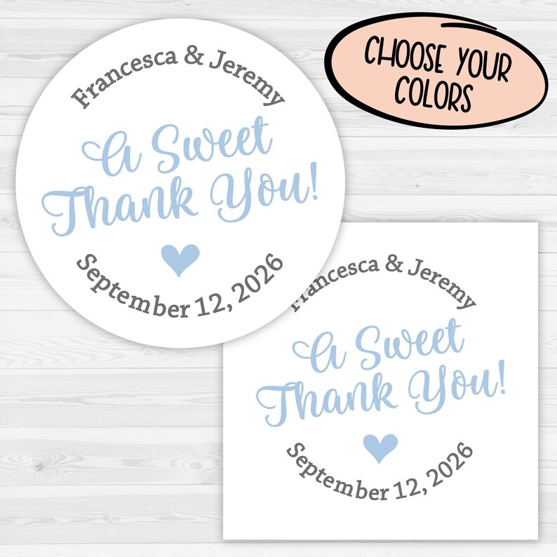 A Sweet Thank You Favor Stickers | Wedding Favor Sticker | Favor Labels ...