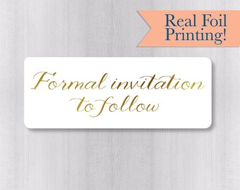 Gold or Color Foil Formal Invitation to Follow Save the Date - Etsy