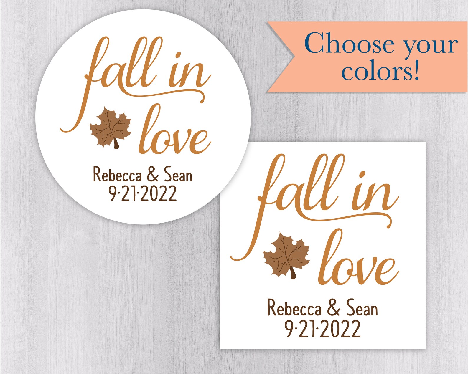 Fall in Love Wedding Stickers Autumn Wedding Favor Labels - Etsy