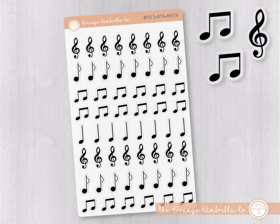 Musical Notes Icon Planner Stickers Music Stickers Black | Etsy