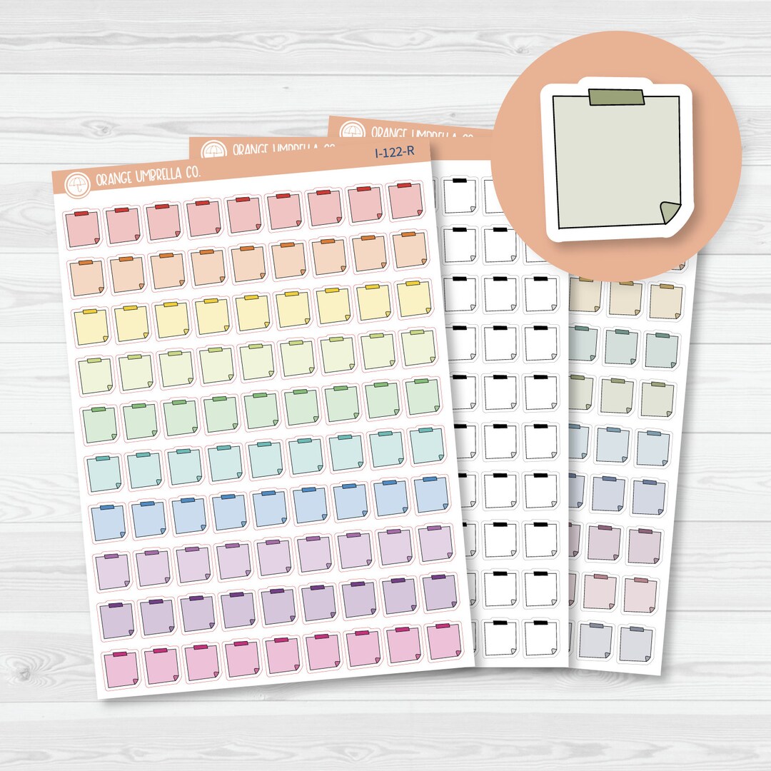 Sticky Notes Mini Icon Planner Stickers I-122 / 903-075 - Etsy