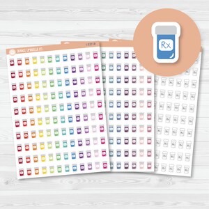 Rx/prescription Medicine Icon Planner Stickers | I-337 - Etsy