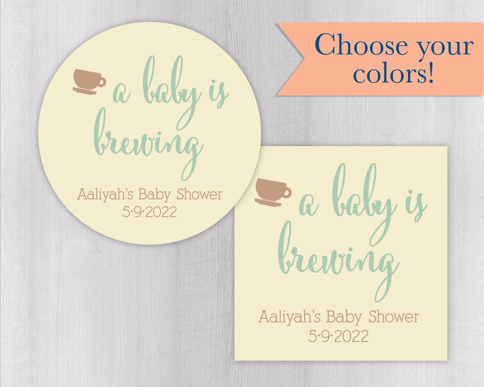 Baby is Brewing Sticker Baby Shower Favor Sticker Coffee Cup - Etsy