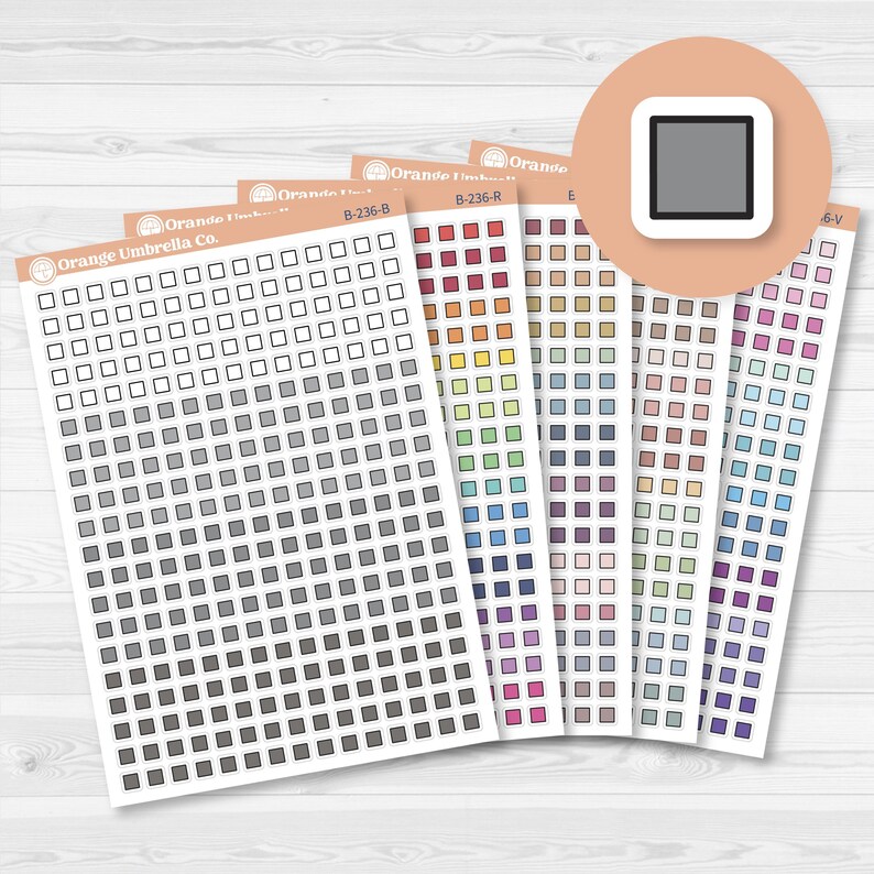 Kit Checklist Squares | Planner Checklist Box Stickers | B-236 - Etsy