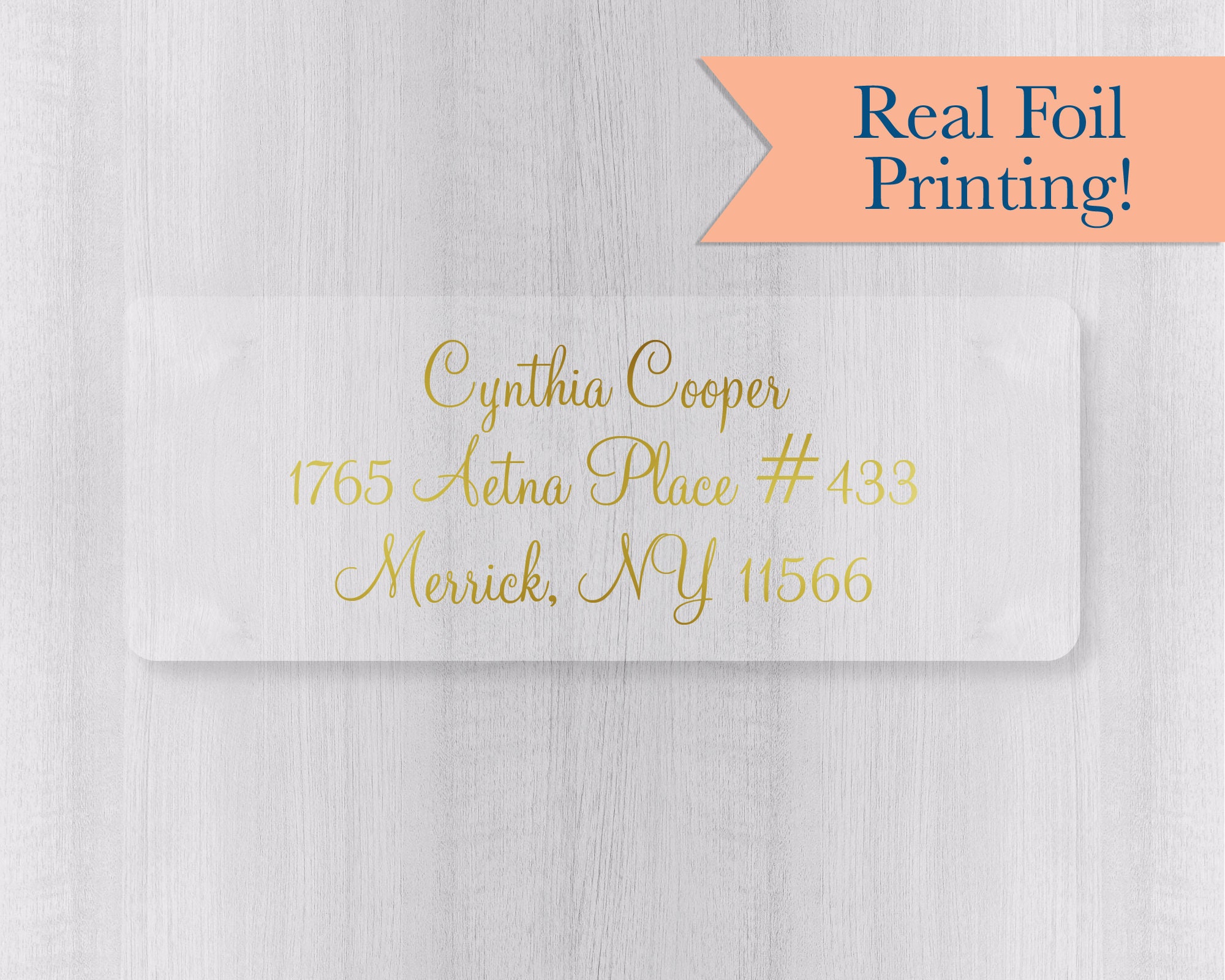 Gold or Color Foil Wedding Invitation Return Address Labels | Etsy