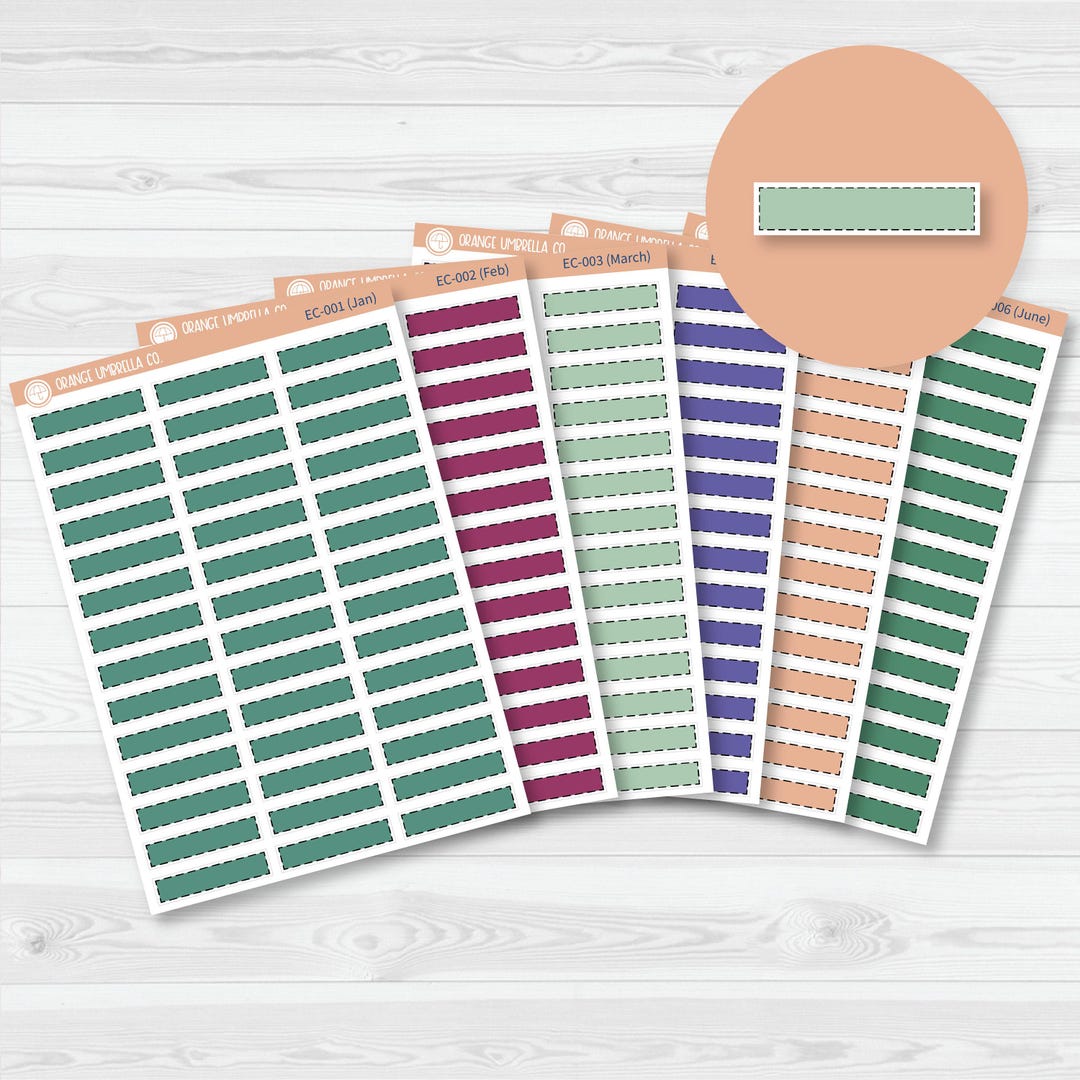 CLEARANCE | Stitched Skinny Label Planner Stickers | EC Palette Jan to ...