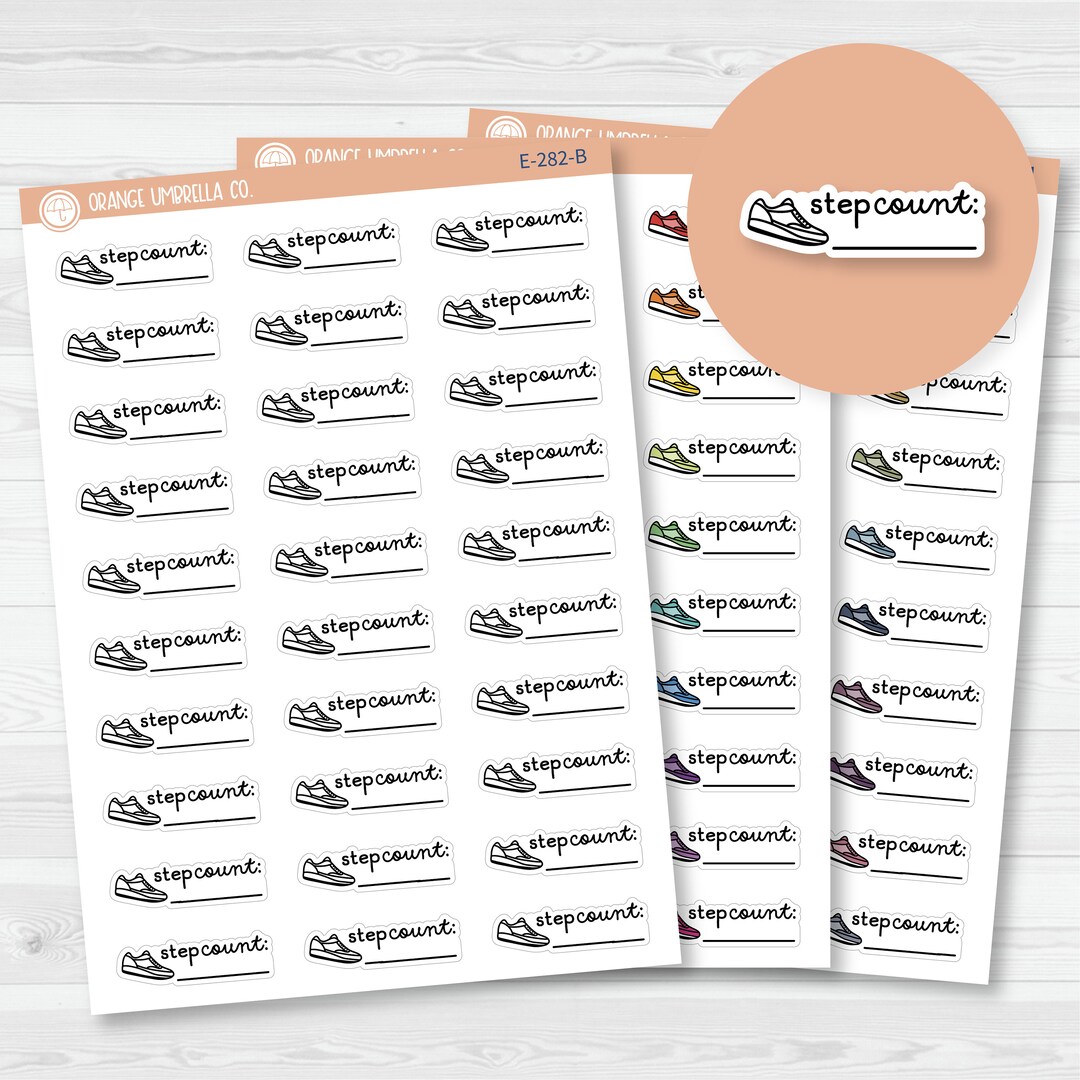 Step Count Event Labels | Step Tracker Exercise Icon Script Planner ...