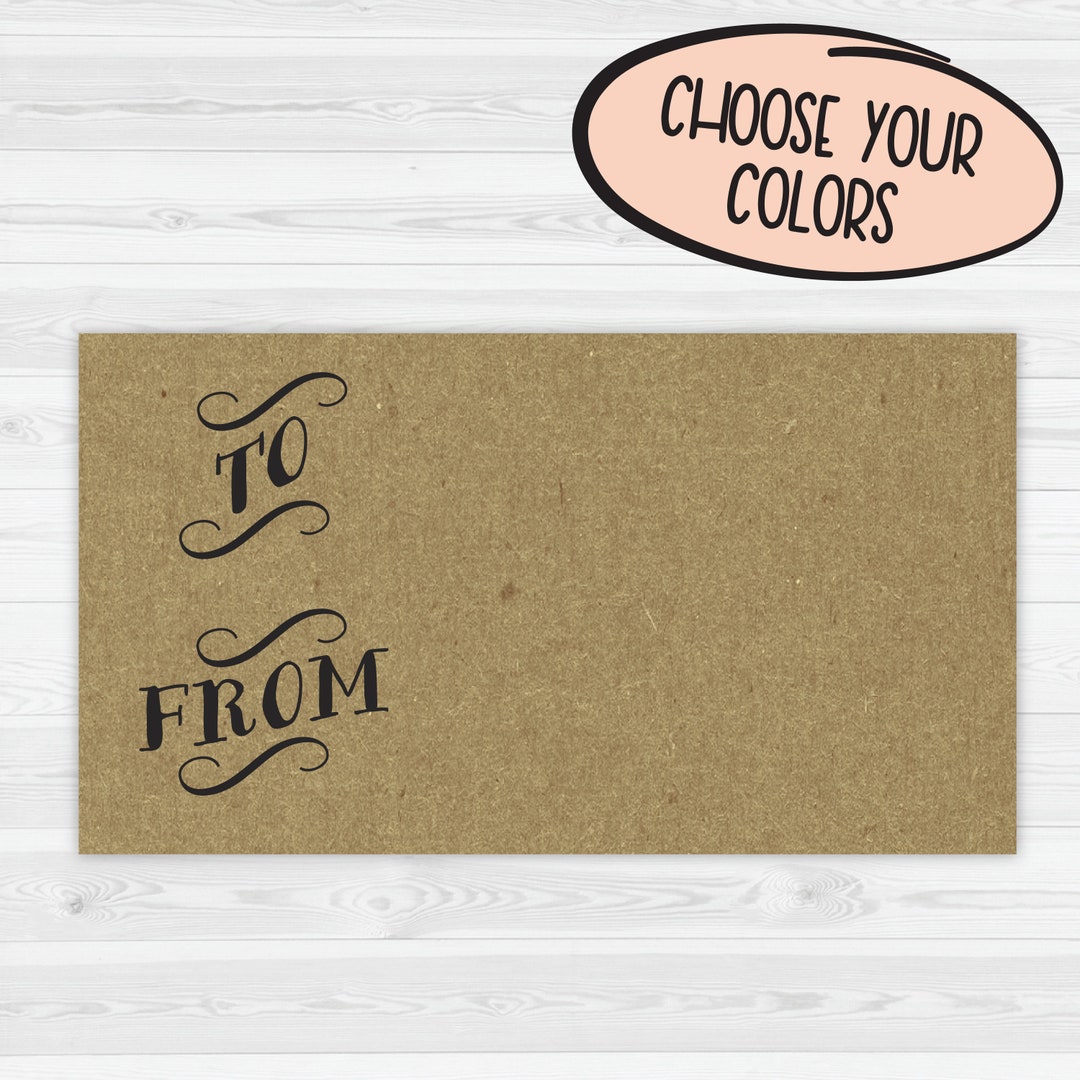 20ct to and From Gift Tag Stickers| Christmas Gift Stickers | Kraft ...