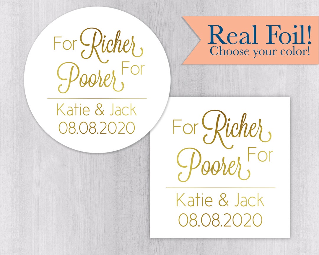 For Richer for Poorer Stickers Lottery Ticket Wedding - Etsy