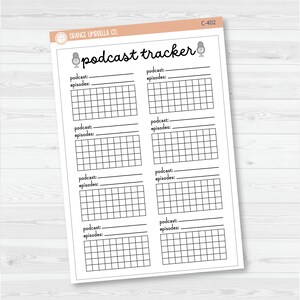 Podcast Tracker Full Page Dashboard | A5 & 7x9 Size Deco Planner ...