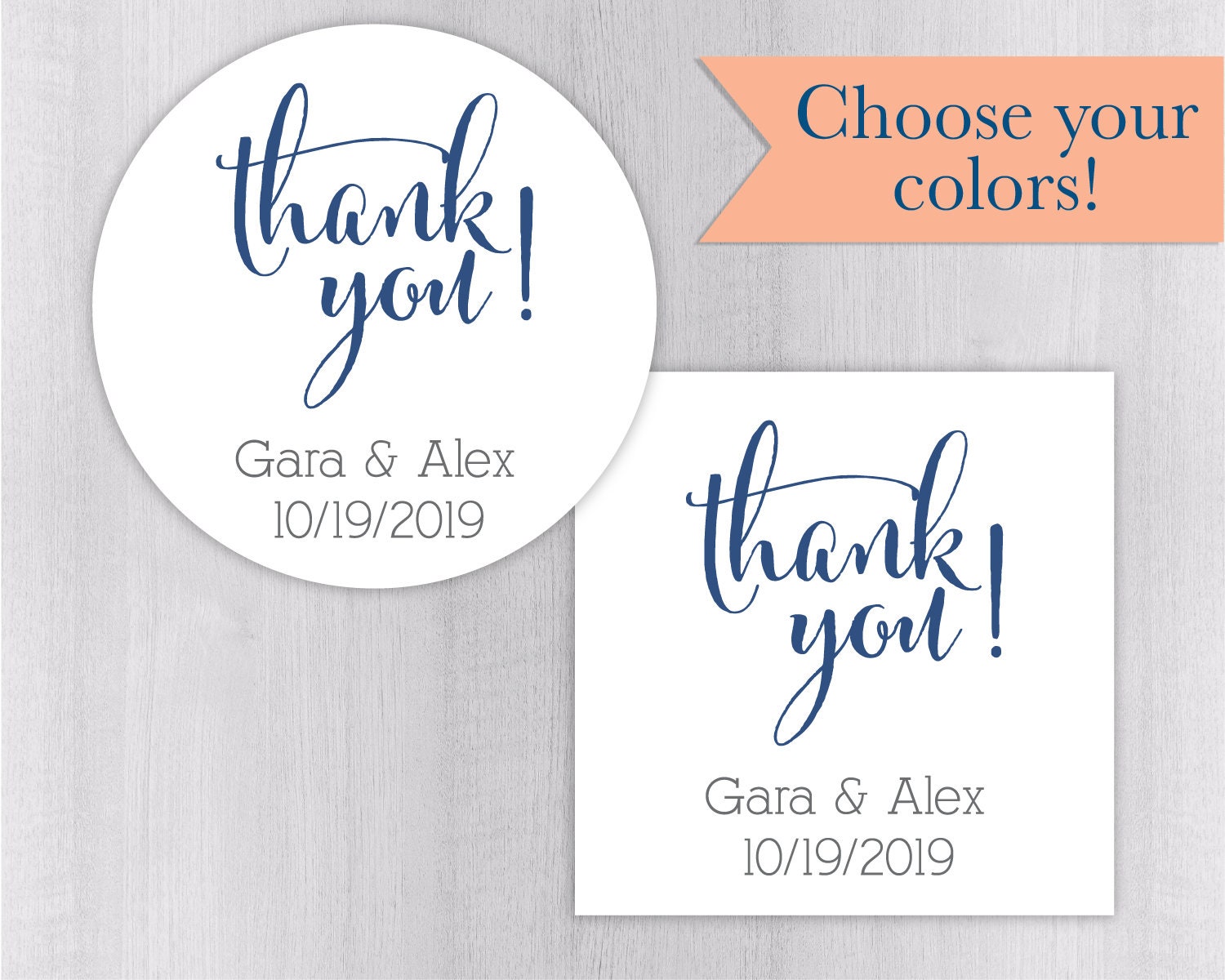 Thank You Stickers Wedding Thank You Sticker Wedding | Etsy
