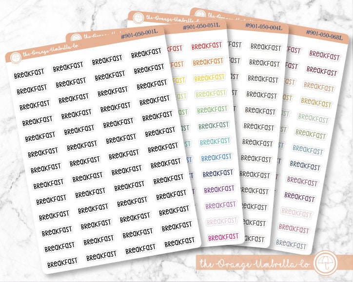 Paper Handwritten script planner stickers Breakfast Paper & Party ...