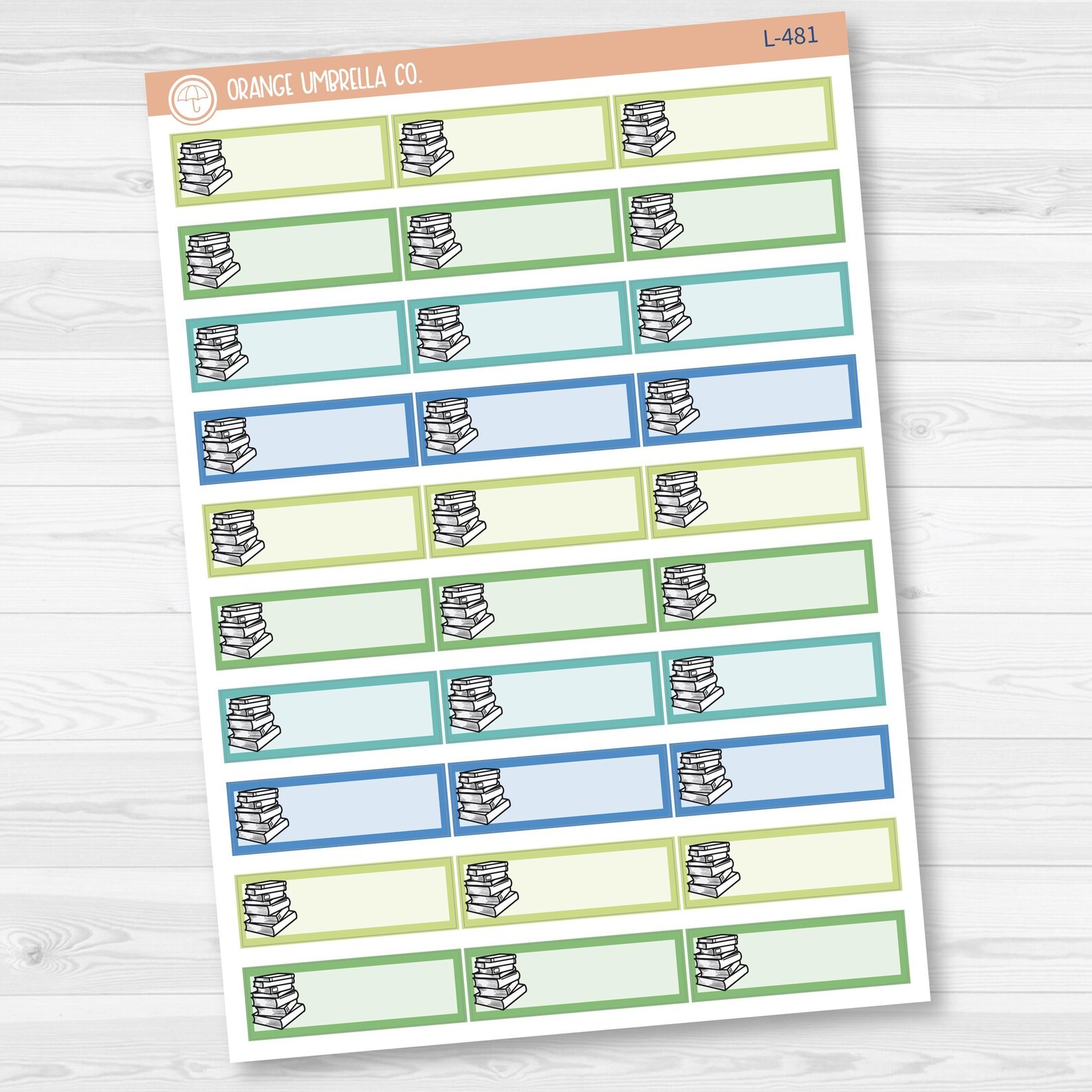 Book Stack / Reading Tracker Color Label & Icon Planner Stickers | L ...