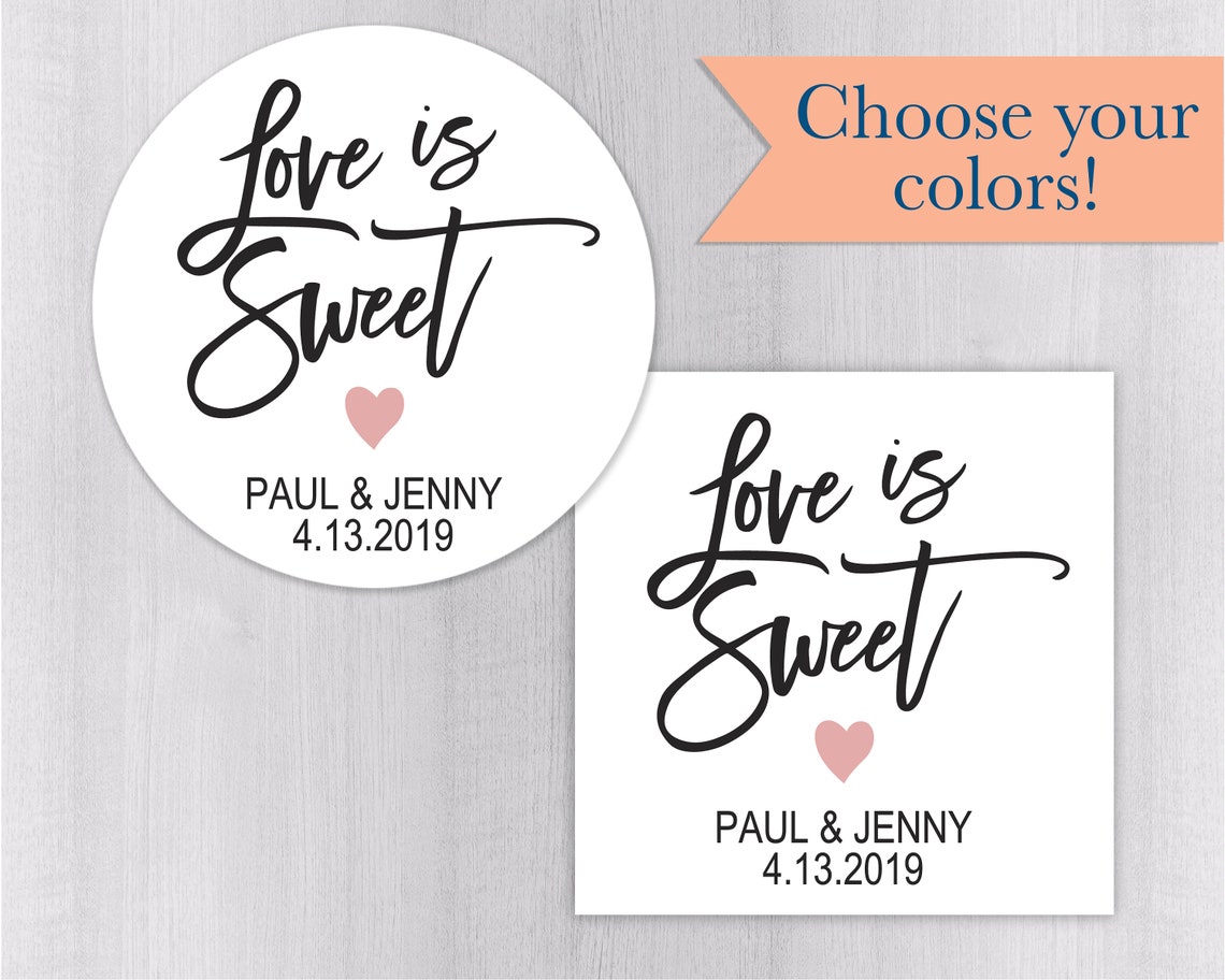 Love is Sweet Wedding Stickers Wedding Favor Sticker Wedding - Etsy