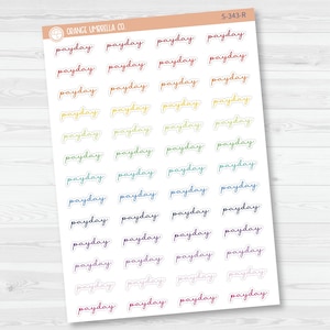 Payday Script Planner Stickers | F5 | S-343 - Etsy