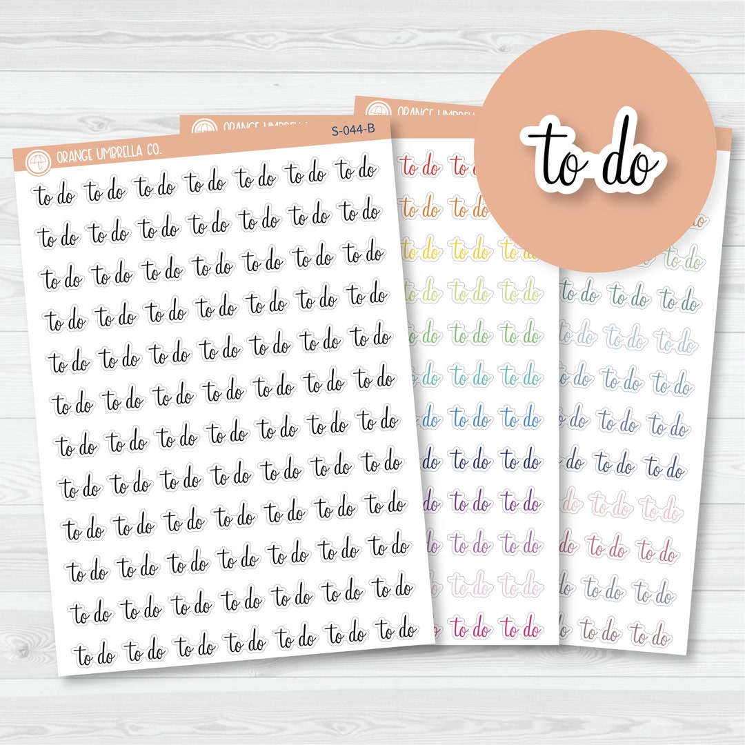 To Do Script Planner Stickers | F4 | S-044 - Etsy