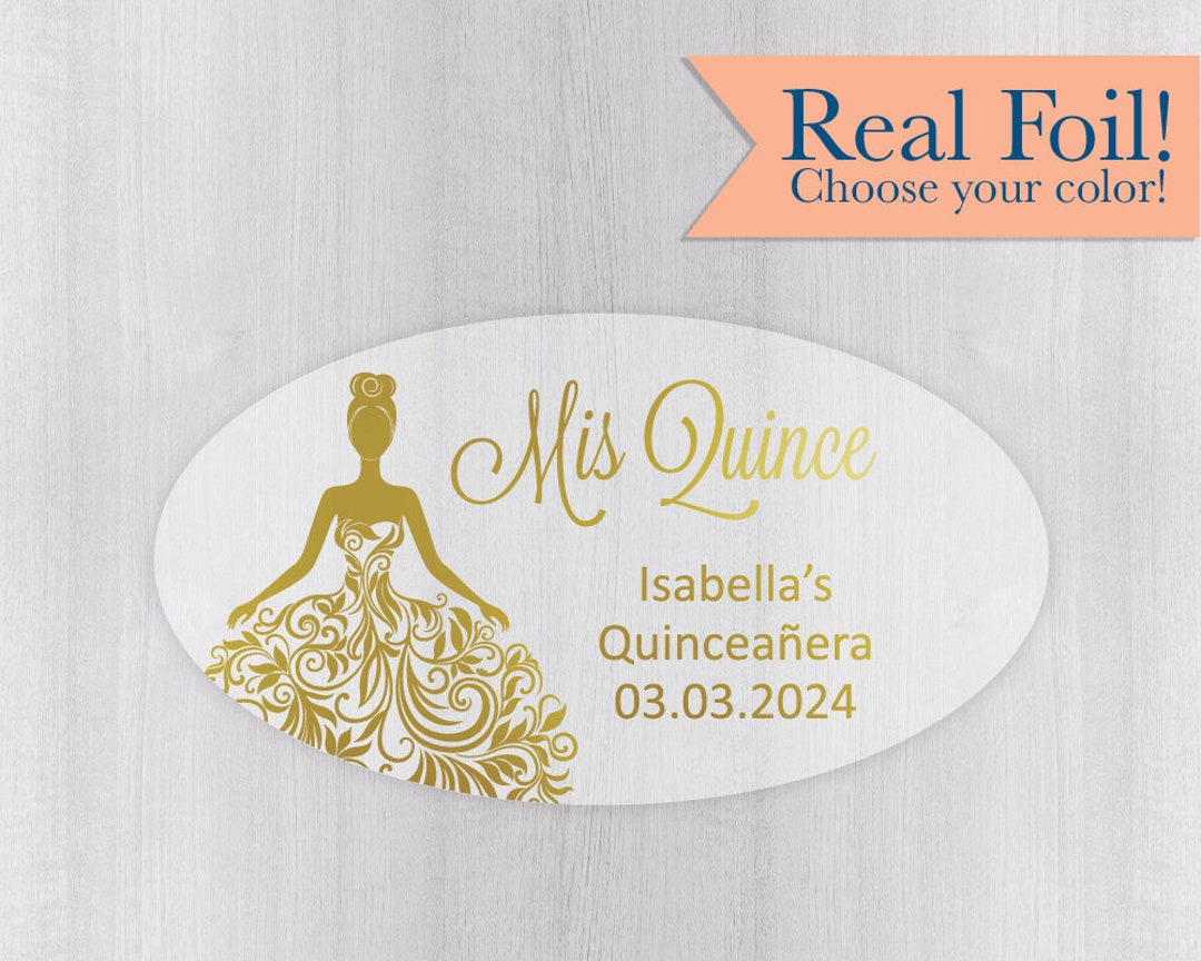 Mis Quince Quinceanera Oval Birthday Celebration Favor Stickers, Clear ...