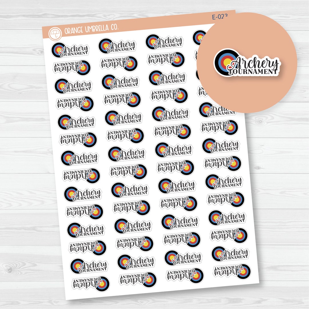 Archery Tournament Icon Script Planner Stickers | FC10 | E-023 - Etsy