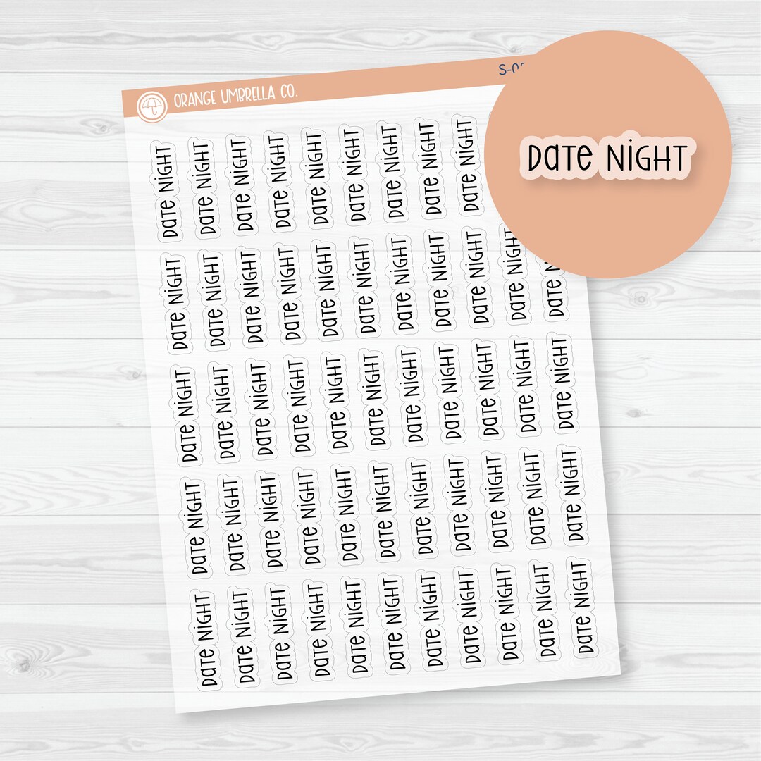 Date Night Script Planner Stickers | F3 Clear Matte | S-053-BCM - Etsy