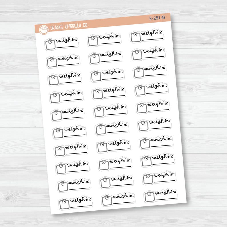 Weigh-in Scale Icon Planner Stickers| F16 | E-281 - Etsy