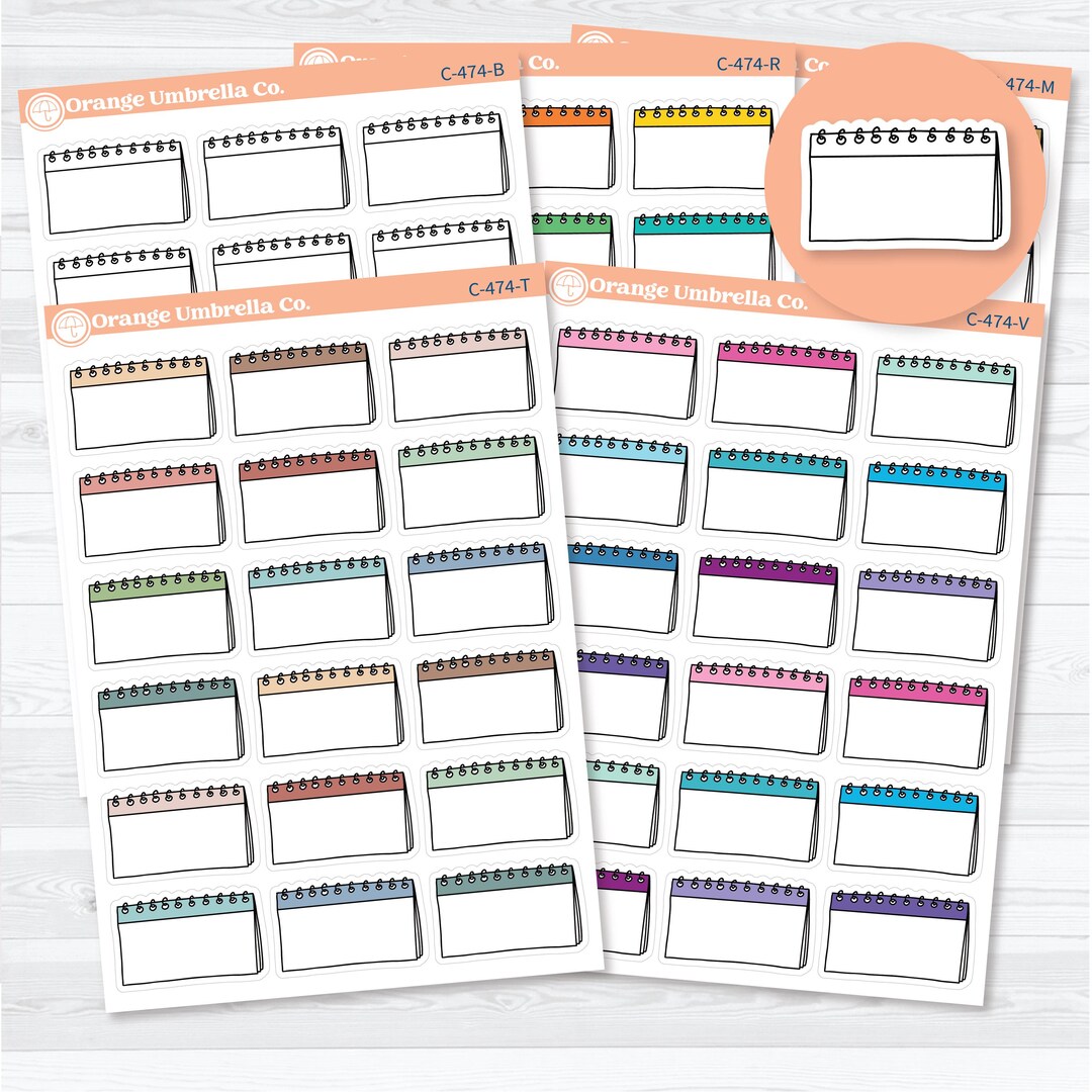 Large Top Spiral Journaling Labels | Planner Stickers | C-474 - Etsy