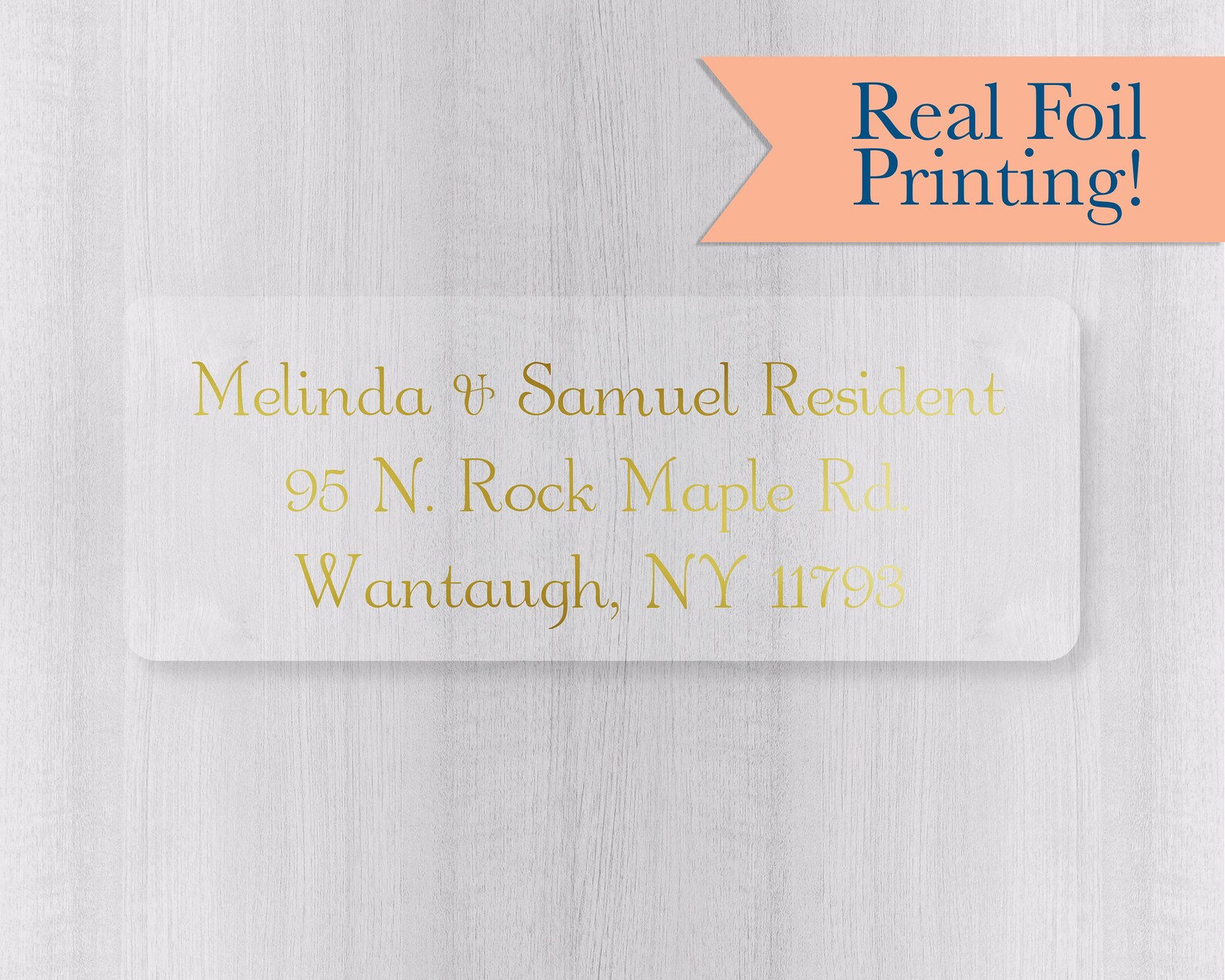 Gold or Color Foil Wedding Invitation Return Address Labels - Etsy