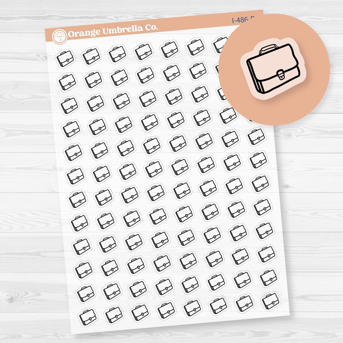 Hand Doodled Briefcase Meeting Work Icon Planner Stickers | Clear Matte ...